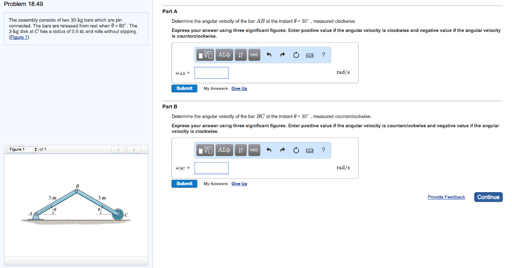 Solved The assembly consists of two 30 middot kg bars which | Chegg.com