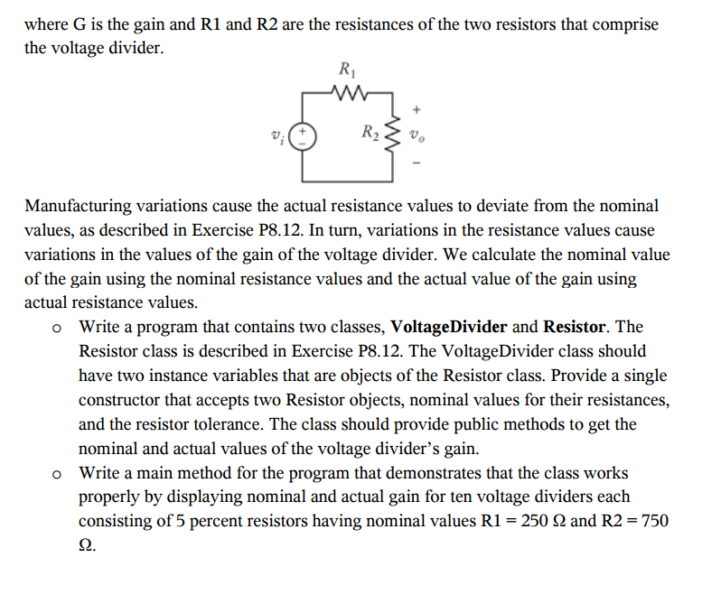 Solved Write a java program that models a Voltage | Chegg.com