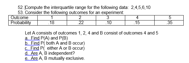 Solved 52. Compute the interquartile range for the following | Chegg.com