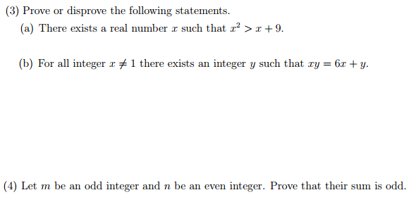 Solved Prove or disprove the following statements. There | Chegg.com