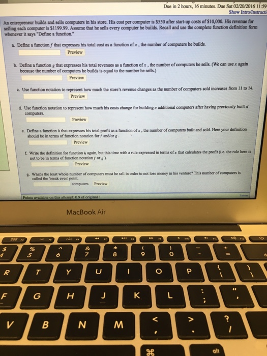 Solved An entrepreneur builds and sells computers in his | Chegg.com