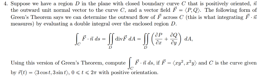 Solved Suppose we have a region D in the plane with closed | Chegg.com