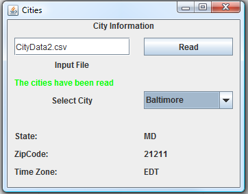 Solved City Gui Write A Java Gui Program Which Reads Data Chegg