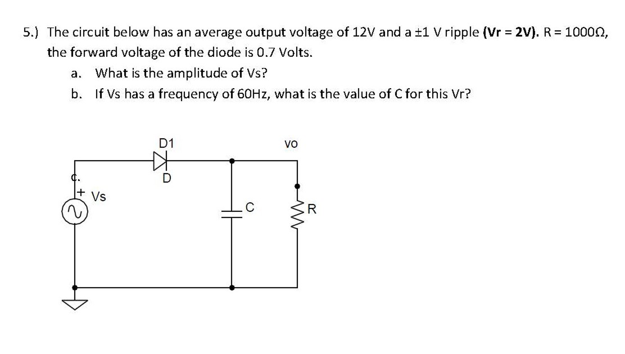 Solved The circuit below has an average output voltage of | Chegg.com