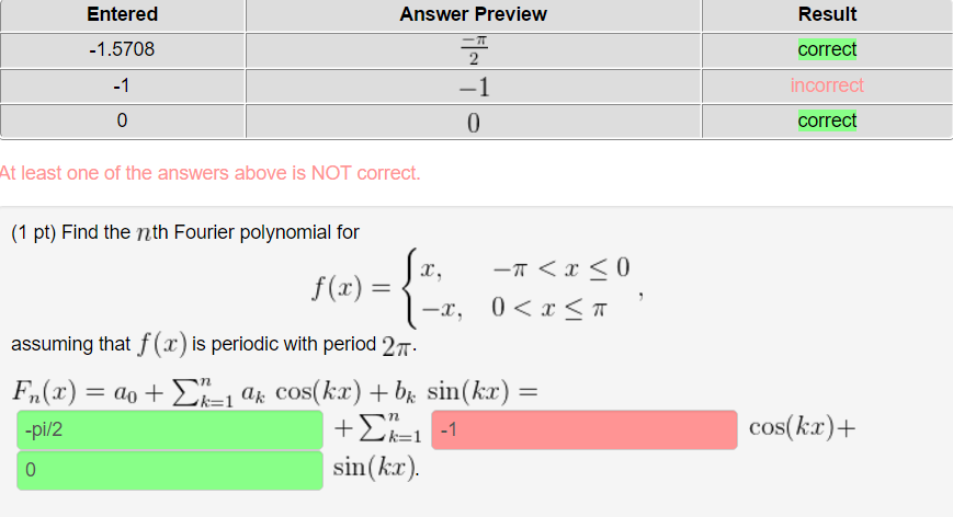Solved Find the nth Fourier polynomial for f(x) = {x, -pi | Chegg.com
