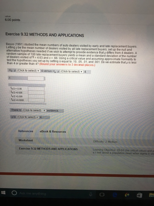 Bayus (1991) studied the mean numbers of auto dealers | Chegg.com