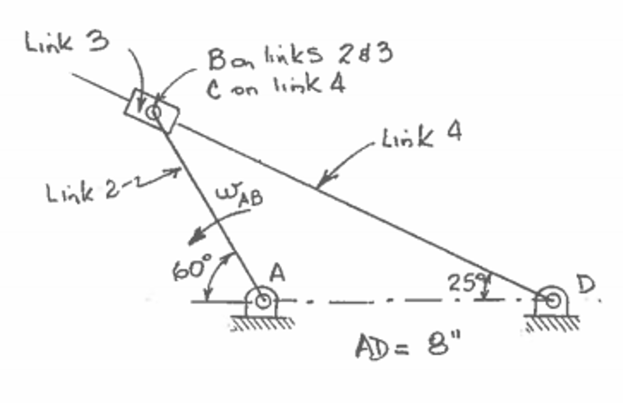 Solved 2 and 4 are two rotating links connected by link 3. | Chegg.com