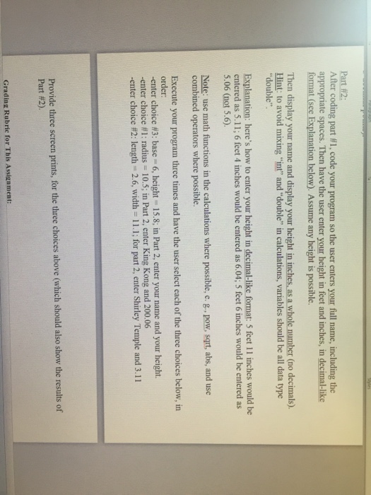 Solved This assignment has two parts, both of which must be | Chegg.com