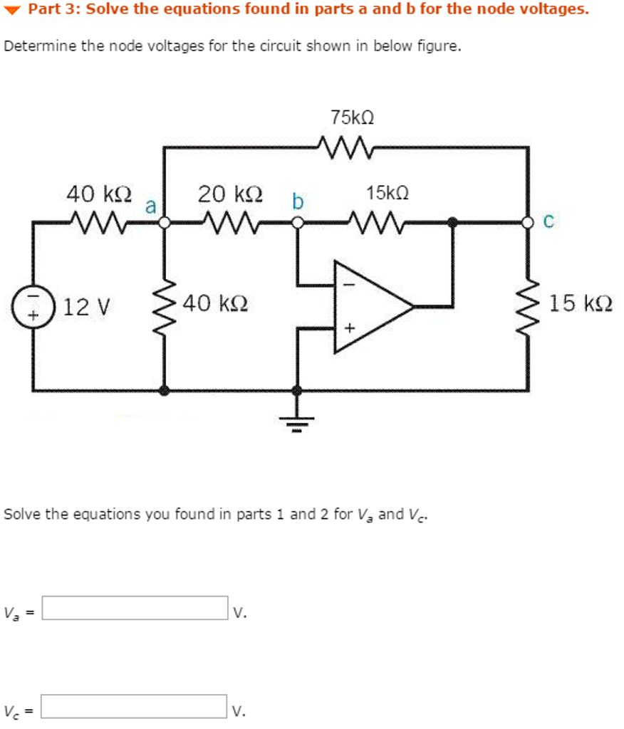 Solved Part A: Determine the node voltages for the circuit | Chegg.com