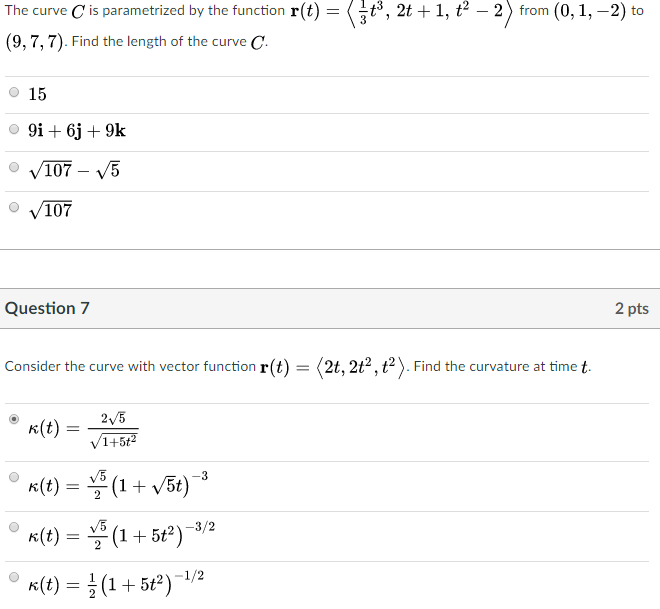 Solved The curve C is parametrized by the function r(t)3, | Chegg.com