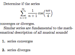 Solved Determine if the series 1 / n + 1 cos(npi / 4) | Chegg.com