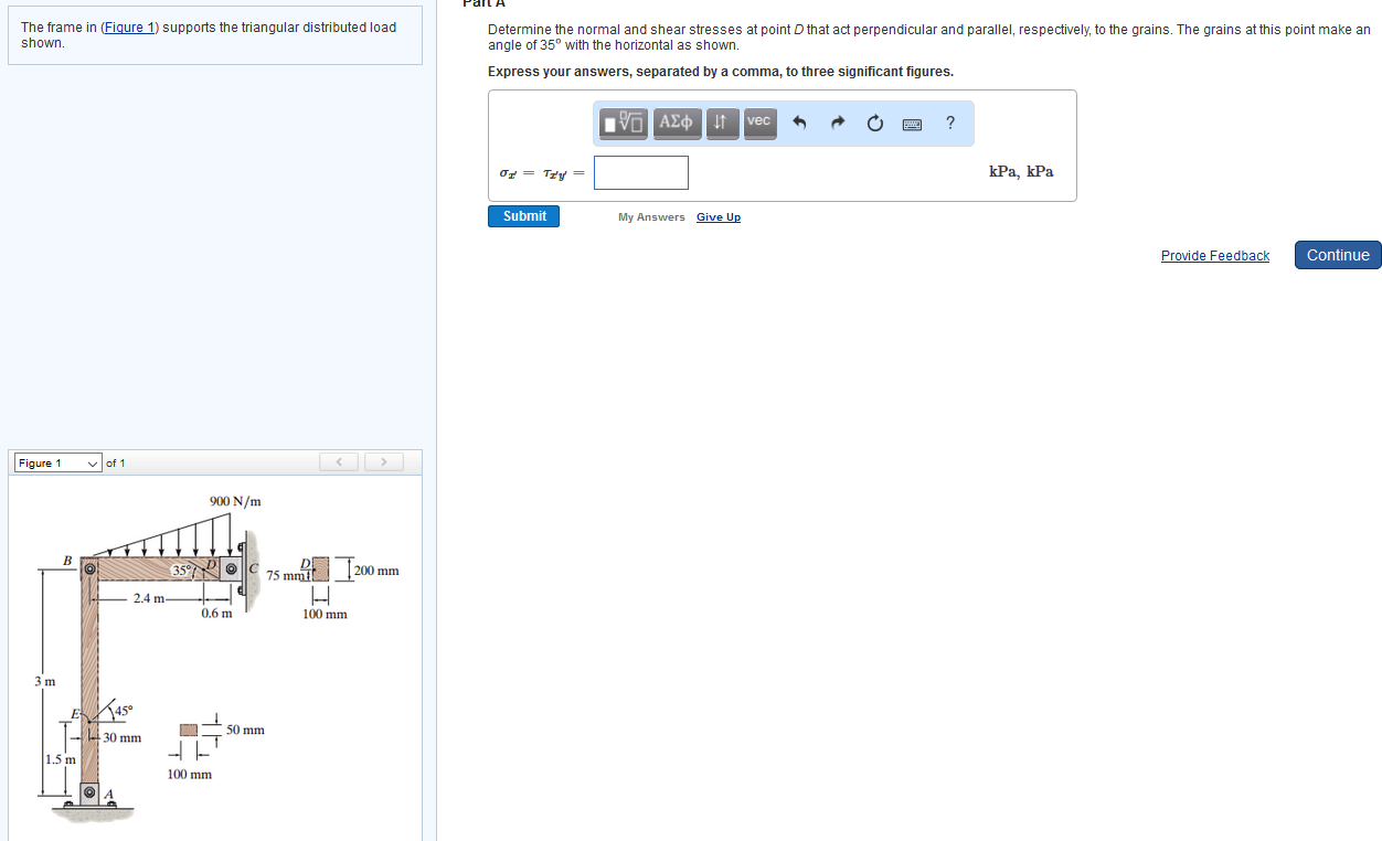 Solved The frame in (Figure 1) supports the triangular | Chegg.com