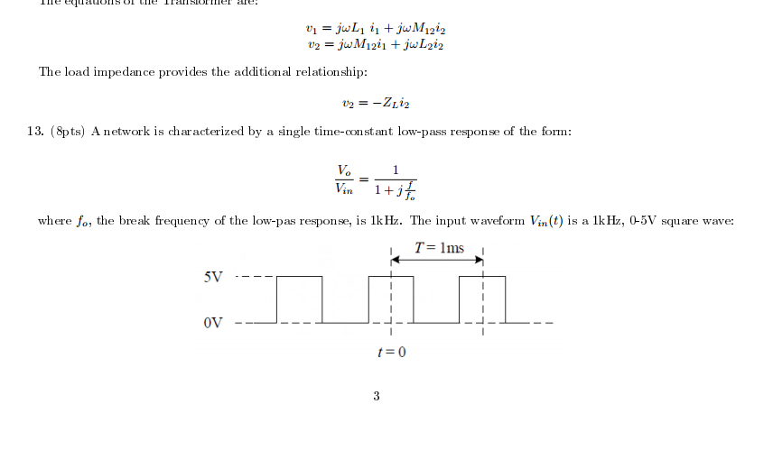 Solved 376 8. The output of the two-port network of the | Chegg.com