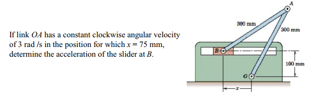 Solved If link OA has a constant clockwise angular velocity | Chegg.com