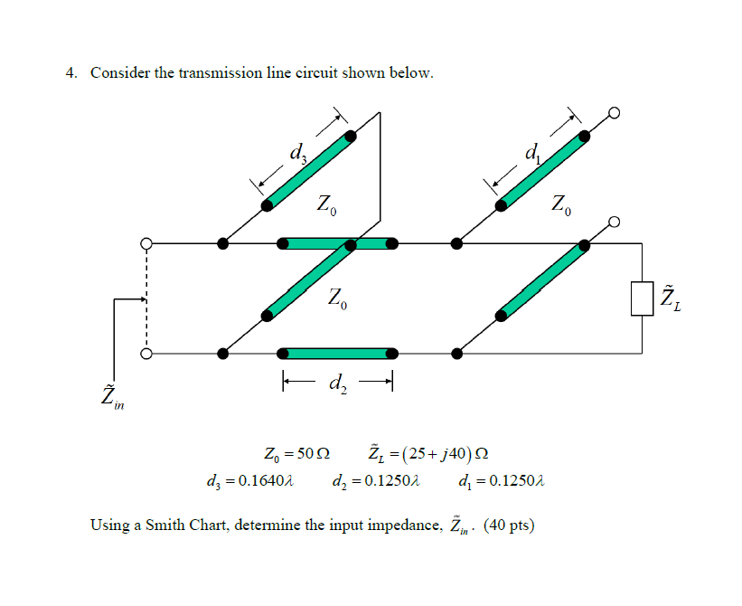 Consider the transmission line circuit shown below. | Chegg.com