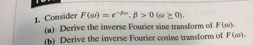 Solved Consider F(omega) = e^-beta omega, beta > 0 (omega | Chegg.com