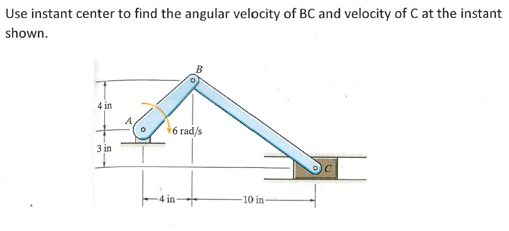 Solved Use instant center to find the angular velocity of BC | Chegg.com