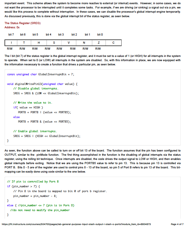 Lab: General Purpose Input/ Output - I/O Ports | Chegg.com