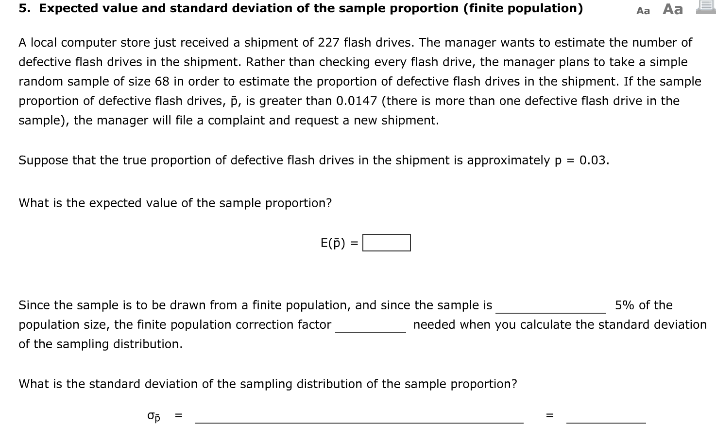 Solved Expected Value And Standard Deviation Of The Sample 9072