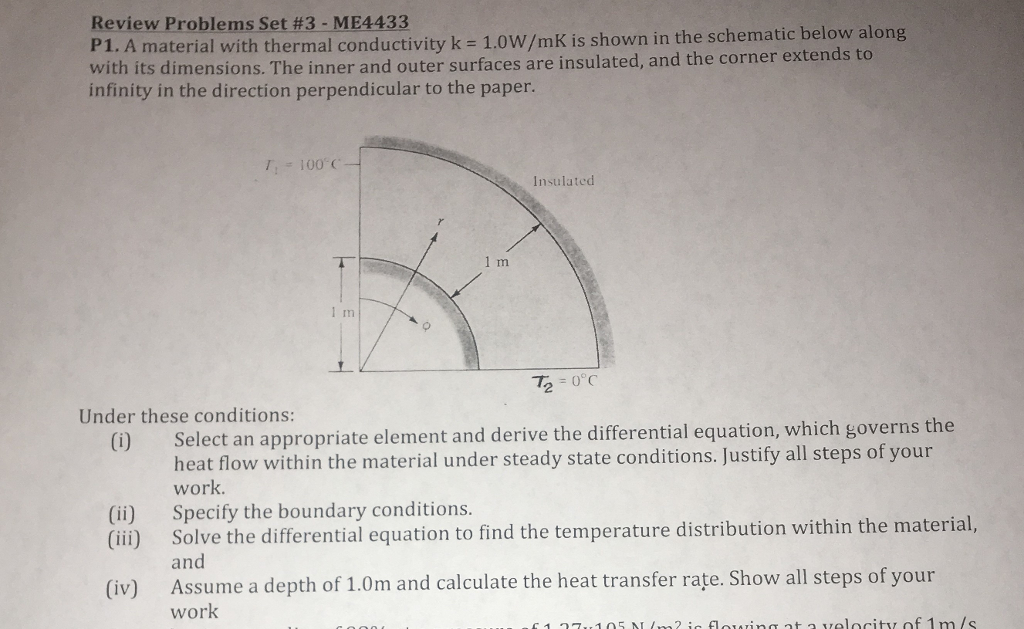 Solved Review Problems Set #3-ME4433 A material with thermal | Chegg.com