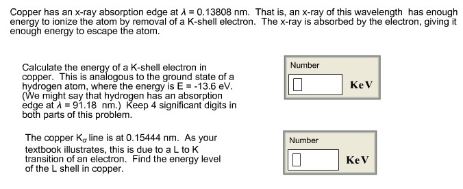 Solved Copper has an x-ray absorption edge at lambda = | Chegg.com