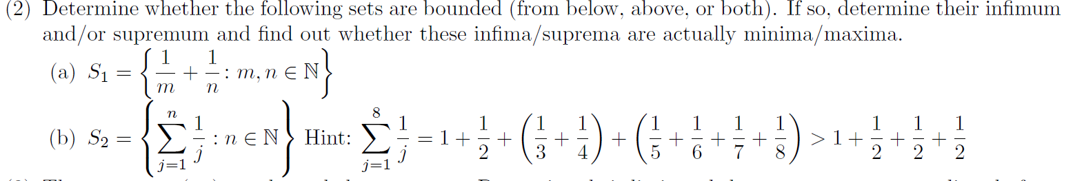 Solved Determine whether the following sets are bounded | Chegg.com