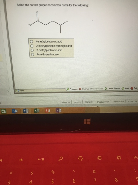 Solved Select the correct proper or common name for the | Chegg.com
