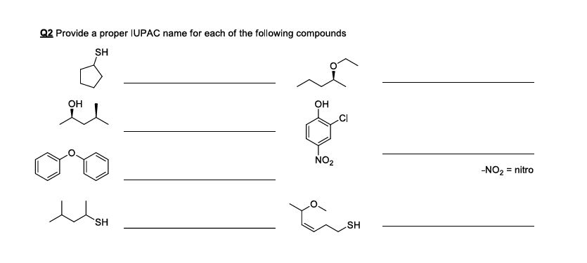 Solved Provide a proper IUPAC name for each of the following | Chegg.com