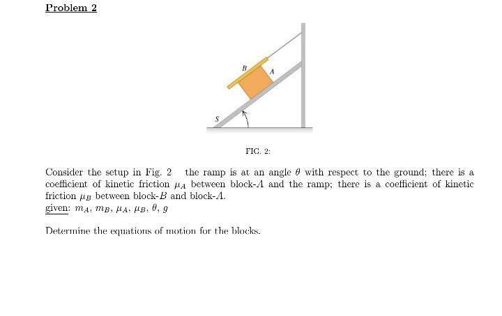 Solved FIG. 2: Consider the setup in Fig. 2 – the ramp is | Chegg.com