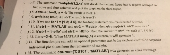 Solved The command "subplot (3, 2, 4)" will divide the | Chegg.com