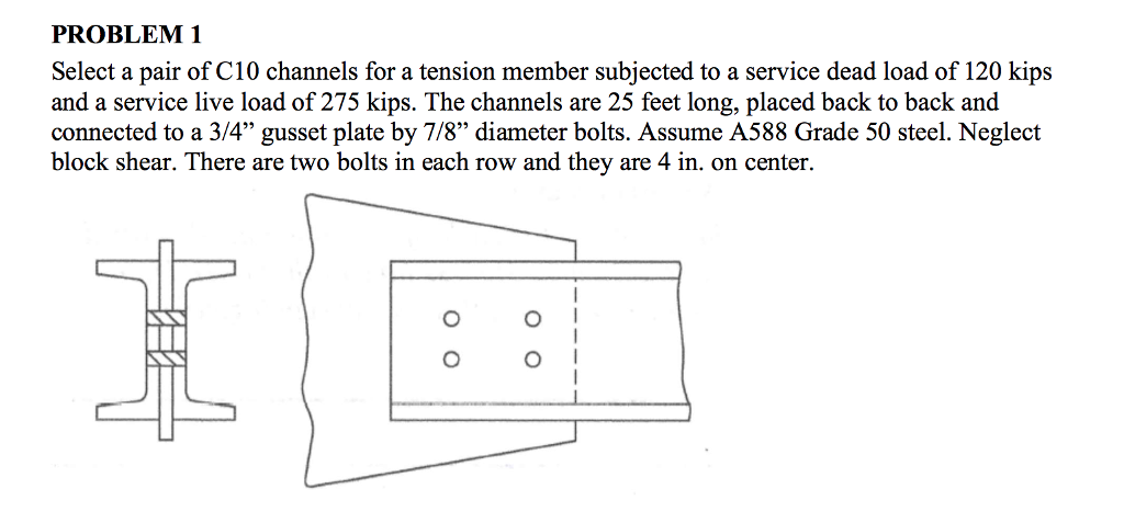 Solved PROBLEM 1 Select a pair of C10 channels for a tension | Chegg.com
