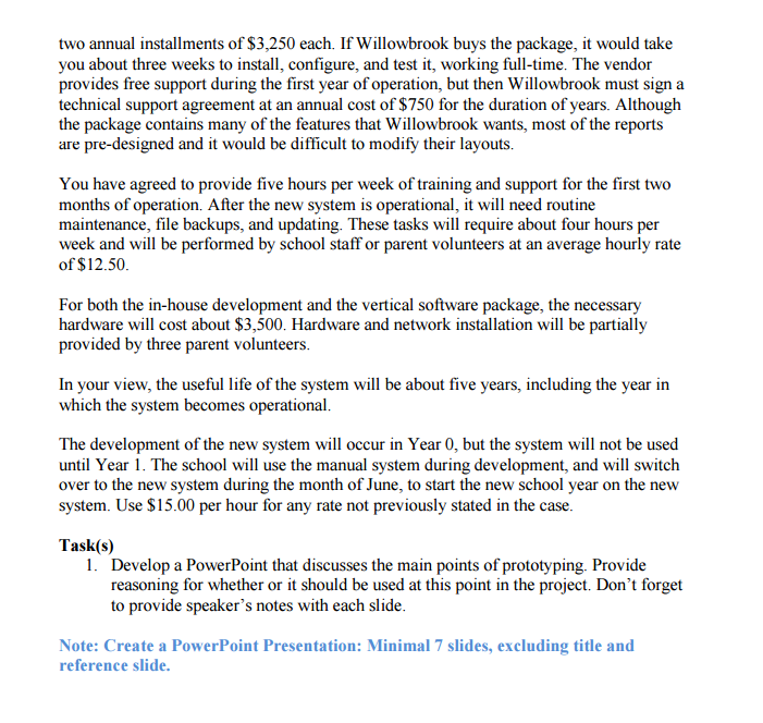 Solved Willowbrook School Chapter Willowbrook School is a | Chegg.com