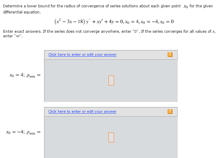 Solved Determine a lower bound for the radius of convergence | Chegg.com