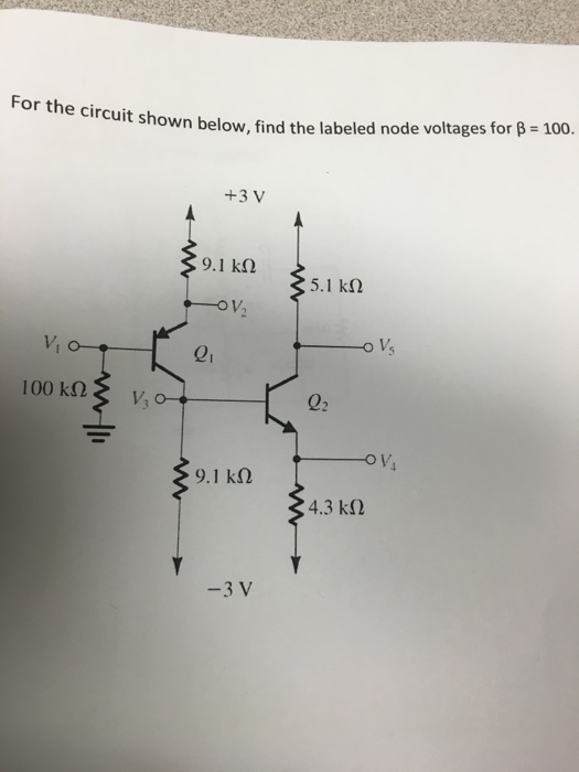 Solved For the circuit show below, find the labeled node | Chegg.com