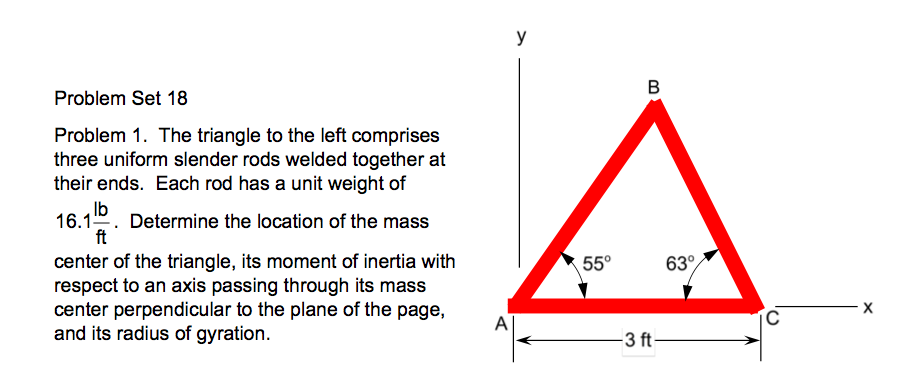 Solved Problem Set 18 Problem 1. The triangle to the left | Chegg.com