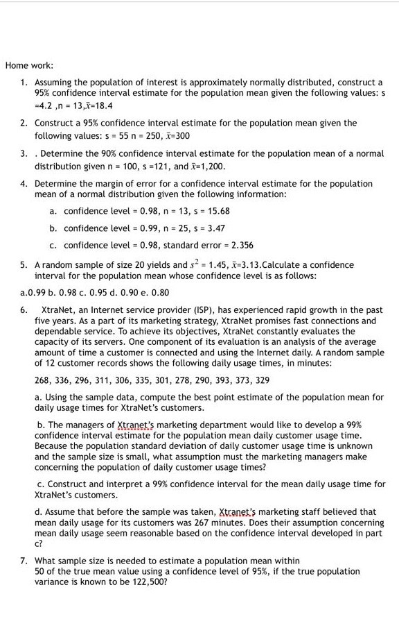Solved Assuming the population of interest is approximately | Chegg.com