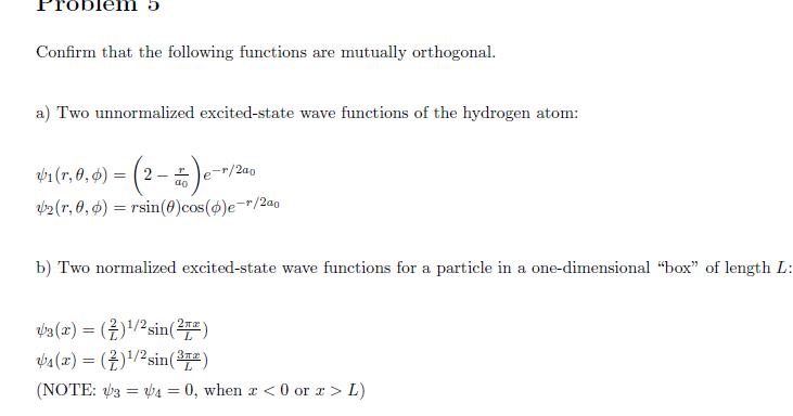 Solved Confirm that the following functions are mutually | Chegg.com