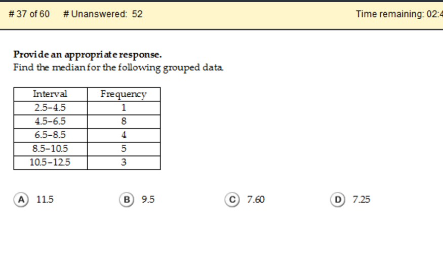 Solved Provide an appropriate response. Find the median for | Chegg.com Solved Provide an appropriate response. Find the median for | Chegg.com