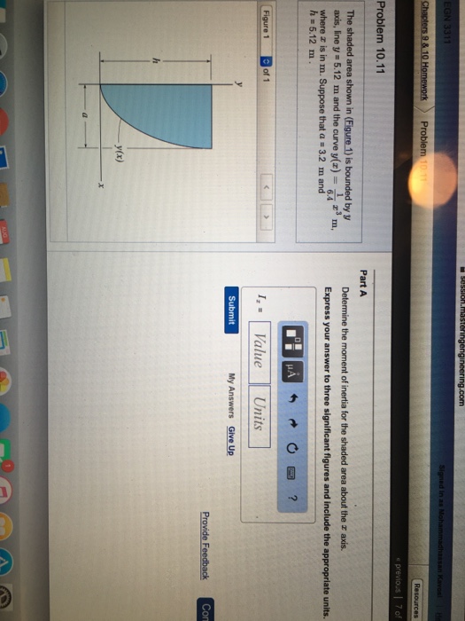 Solved The shaded area shown m (Figure 1) is bounded by y | Chegg.com