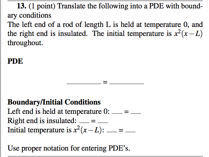 Solved Translate the following into a PDE with boundary | Chegg.com