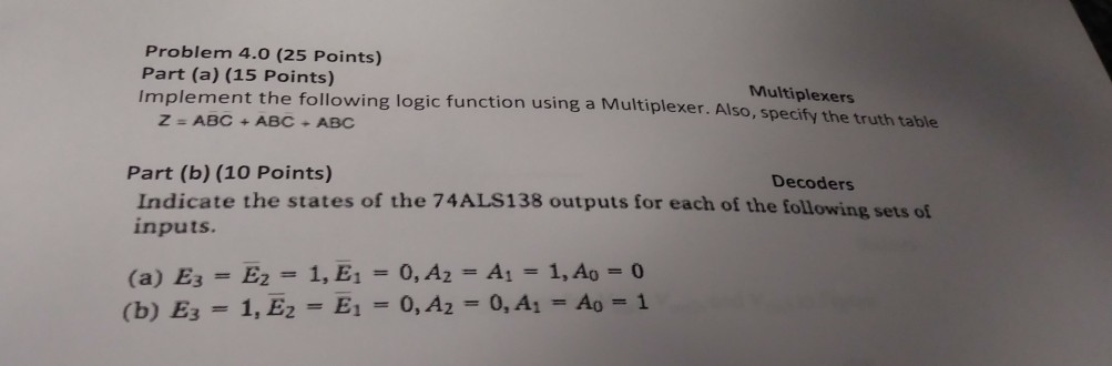 Solved Problem 4.0 (25 Points) Part (a) (15 Points) | Chegg.com