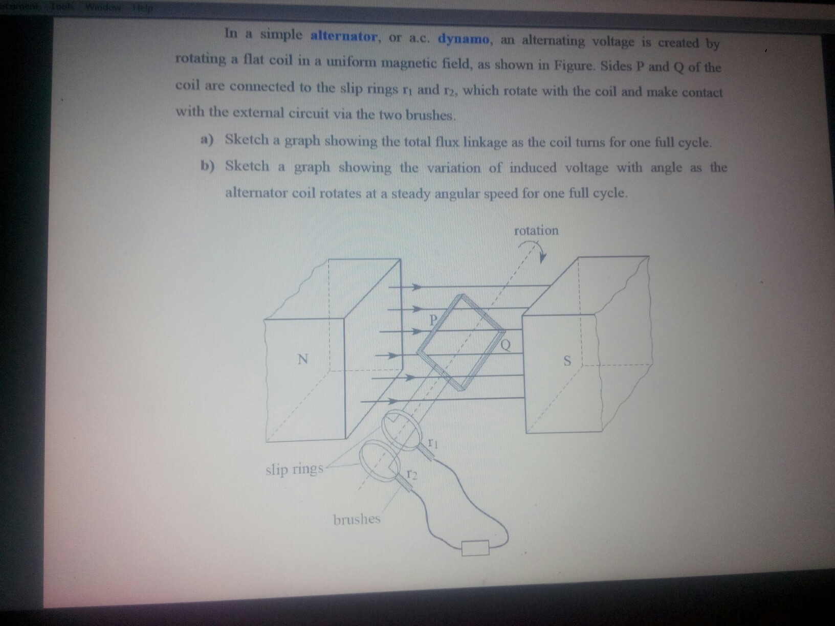 Solved In a simple alternator, or a.c. dynamo, an | Chegg.com