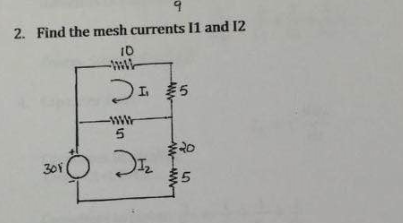 Solved Find the mesh currents 11 and 12 | Chegg.com