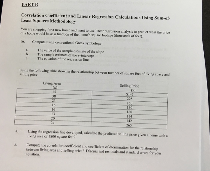Solved Correlation coefficient and Linear Regression | Chegg.com