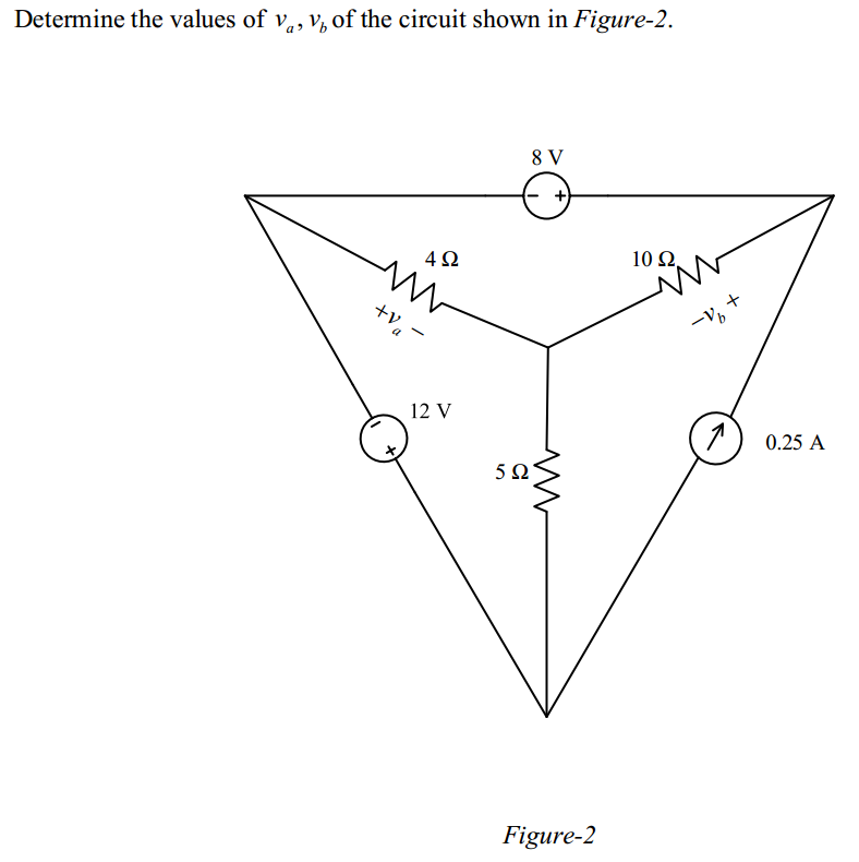 Solved Determine the values of v_a, v_b of the circuit shown | Chegg.com