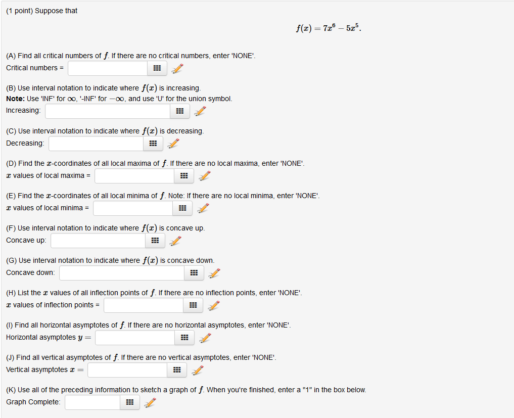Solved Suppose That F x 7x 6 5x 5 Find All Critical Chegg