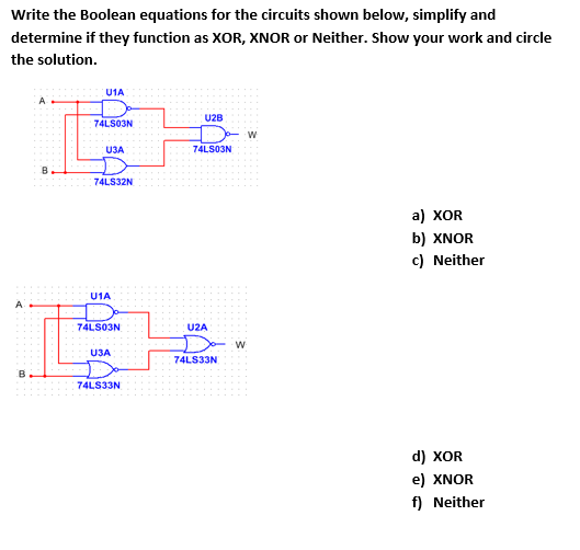 Solved Write the Boolean equations for the circuits shown | Chegg.com