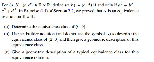 Solved For (a, b), (c, d) belongs to R Times R, define (a, | Chegg.com