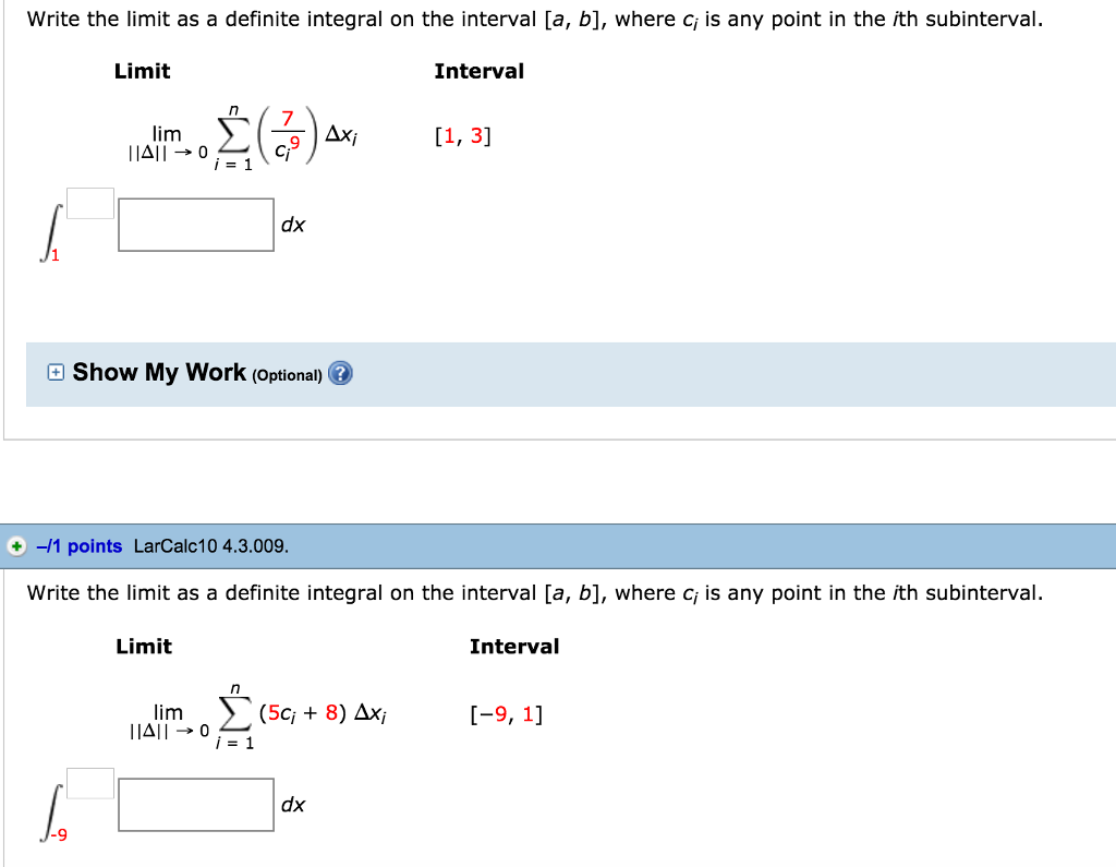 Solved Write the limit as a definite integral on the | Chegg.com