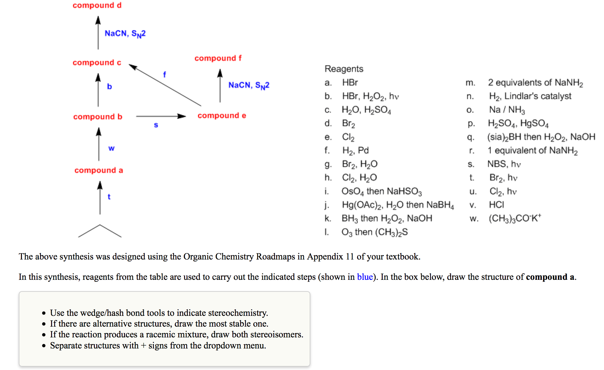 Solved In this synthesis, reagents from the table are used | Chegg.com